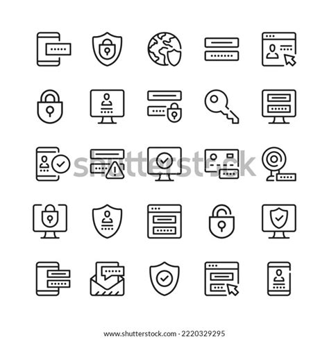 Password Line Icons Outline Symbols Vector Stock Vector Royalty Free 2220329295 Shutterstock