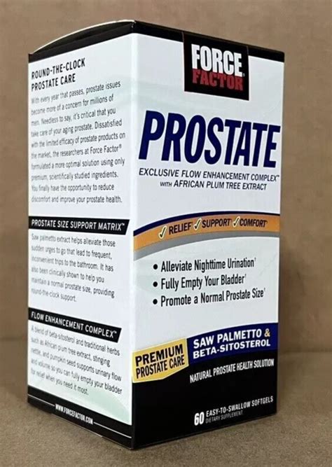 Force Factor Prostate Support Beta Sitosterol Saw Palmetto 60 Softgel