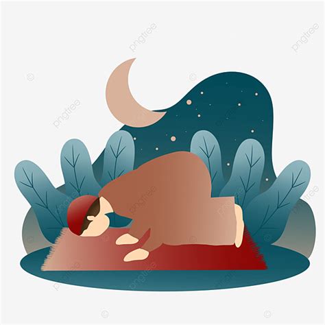 穆斯林祈禱平面插畫 穆斯林 祈求 扁平的素材圖案，psd和png圖片免費下載