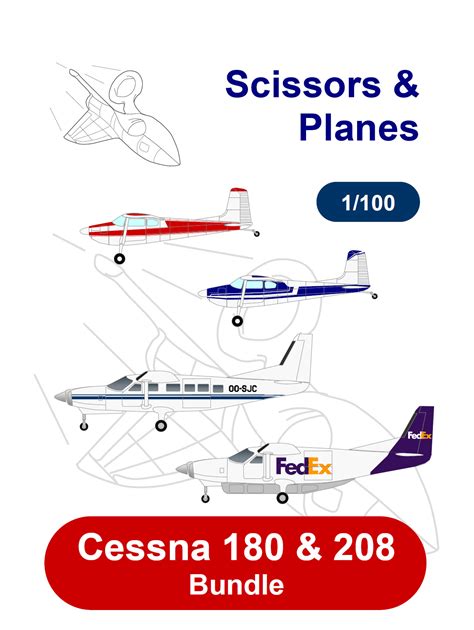 1 100 Snp Cessna 180 And 208 Bundle Paper Model Ecardmodels