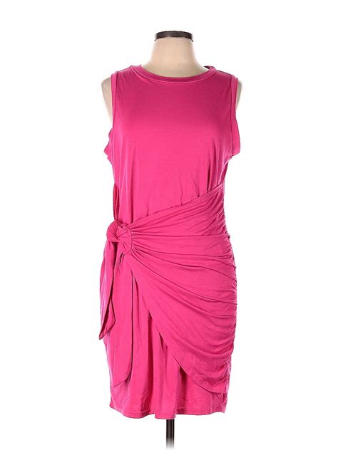 Fashion Solid Pink Cocktail Dress Size L 70 Off Thredup