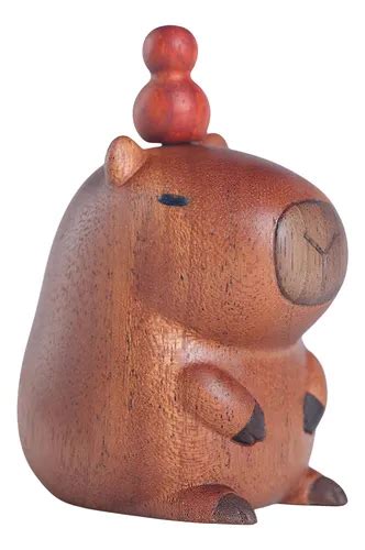 Figura De Madera De Capybara Escritorio Ornamental Estatua Mercadolibre