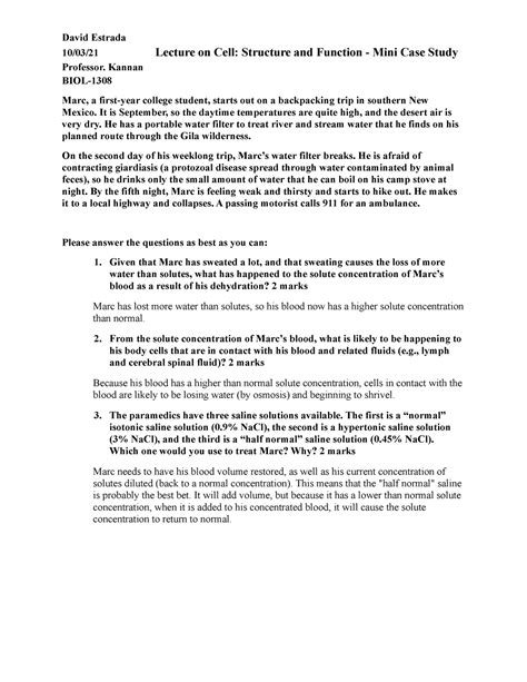 Lecture On Cell Structure And Function Mini Case StudyMass Extinctions In Earth History