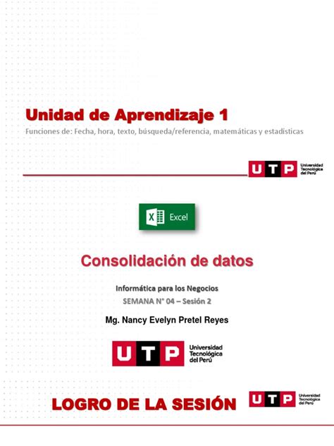 In Semana 4 S2 Consolidación De Datos Pdf Hoja De Cálculo Microsoft Excel