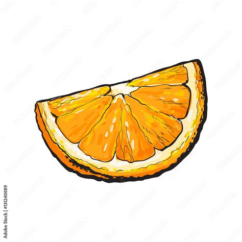 Realistic Orange Drawing