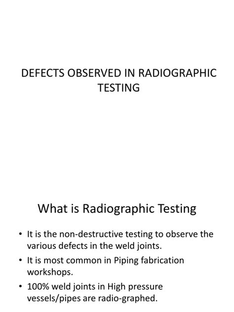 Radiographic Defects Pdf