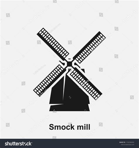 Dutch Smock Windmill Vector Icon Isolated Stock Vector Royalty Free