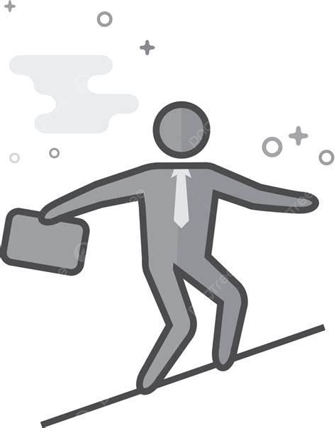 Flat Grayscale Icon Businessman Challenge Symbol Danger Illustration