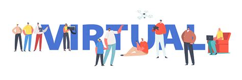 사람들은 가상 현실 기술 개념을 사용합니다 증강 현실 게임을 재생 Vr 고글을 착용 문자 작업 개체 그룹에 대한 스톡 벡터 아트 및 기타 이미지 Istock