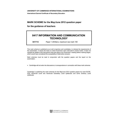 Jual Flash Sale Igcse Ict 0417 2012 2022 May June Past Papers And Mark Schemes Termurah