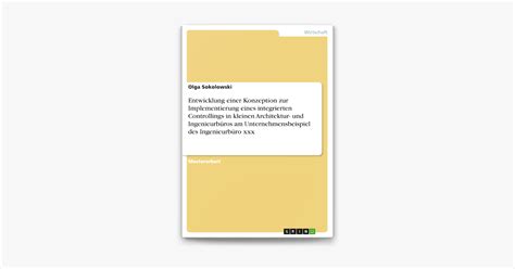 Entwicklung Einer Konzeption Zur Implementierung Eines Integrierten Controllings In Kleinen