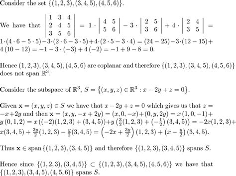 Show That A Set Of Vectors Spans A Subspace Physics Forums