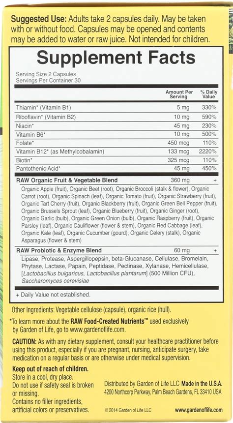 Garden Of Life Vitamin B Complex Review Vitamin Reviewer