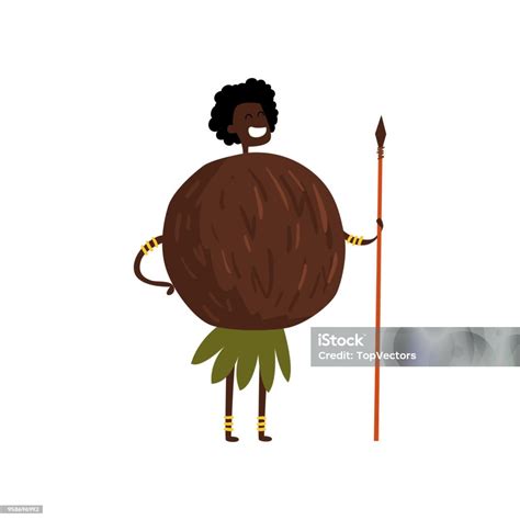 용감한 코코넛 만화 캐릭터 창 으로 흰색 배경에 과일 의상 벡터 일러스트 레이 션에 남자 Film Festival에 대한 스톡