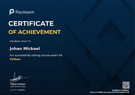 Johan Mickael Pakpahan On Linkedin 🐍 Certified In Python Programming By Pacmann 🙏