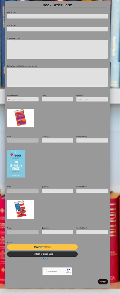 Free Book Order Form Template Formplus