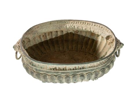 Pair Of Oval Monumental Bronze Planters For Sale At 1stdibs