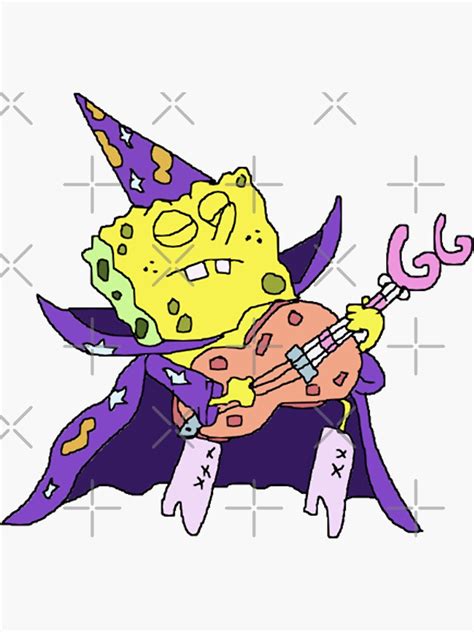 Badly Drawn Goofy Goober Wizard Spongebob Sticker For Sale By