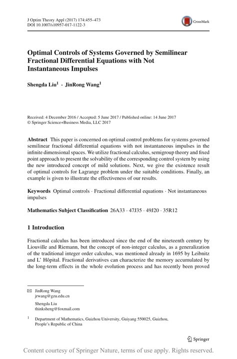 Optimal Controls Of Systems Governed By Semilinear Fractional Differential Equations With Not