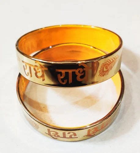 Female Yellow Radhe Radhe Print Borosil Glass Kada Set At Rs 20pair In Firozabad