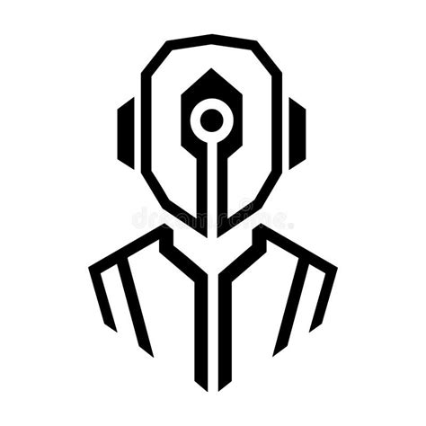 Artificial Intelligence Outline Robot Icon Simple Vector Design Stock