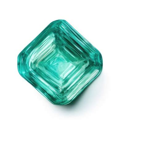 Premium Photo A Green Glass Cube That Is On A White Surface