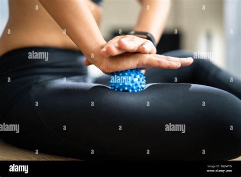 Leg Massage With Trigger Point Spiky Massage Ball Myofascial Release