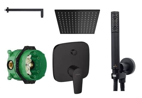 Podtynkowy Komplet Prysznicowy Czarny Mat Talis Bossini 230 Black