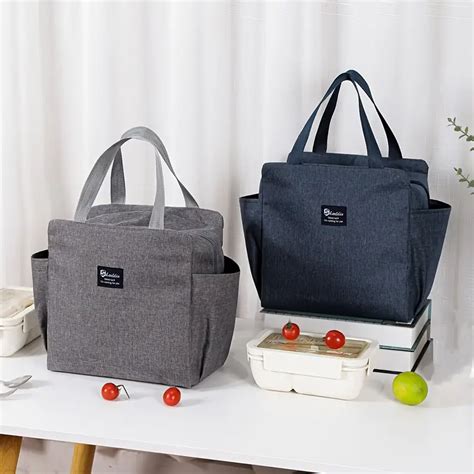 학생 및 사무원을위한 1pc 절연 가방 방수 옥스포드 천 핸드백 학교 매점 백 스쿨 캠핑 피크닉 및 해변 가정 주방 용품의 청소년 및 근로자 용 Temu