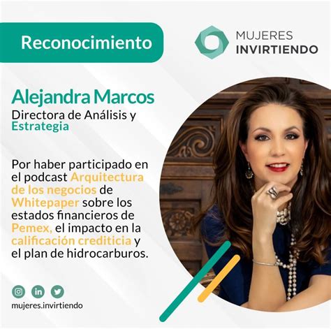 Reconocimiento Mujeres Invirtiendo Felicitamos A Alejandra Marcos Iza