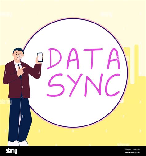 Hand Writing Sign Data Sync Word For Data That Is Continuously