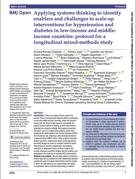 Applying Systems Thinking To Identify Enablers And Challenges To Scale Up Interventions For Applying Systems Thinking To Identify Enablers And Challenges To Scale Up Interventions For