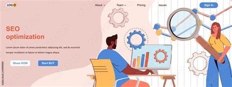 Seo Optimization Web Concept Team Sets Up Search Engine Promotes Site Online Scene Banner