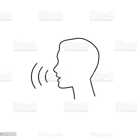 Voice Control Line Icon Speak Or Talk Recognition Linear Icon Speaking And Talking Command Sound