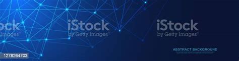 추상적 기하학적 배경과 점과 선을 연결하는 웹 사이트 헤더 또는 배너 디자인 글로벌 네트워크 연결 텍스트에 대한 주부 배경과