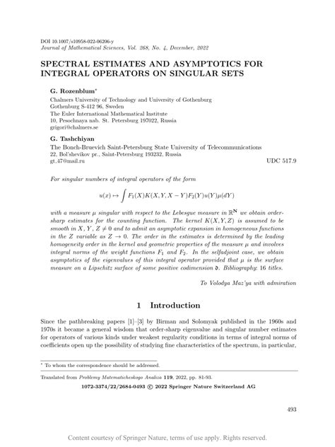 Spectral Estimates And Asymptotics For Integral Operators On Singular Sets Request Pdf
