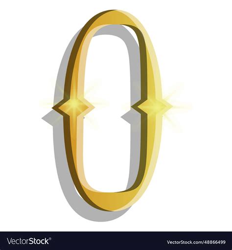 Gold Figure Zero Symbol Royalty Free Vector Image