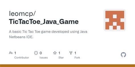 GitHub Leomcp TicTacToe Java Game A Basic Tic Tac Toe Game Developed