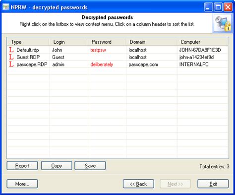 Network Password Recovery Wizard Remote Desktop Passwords