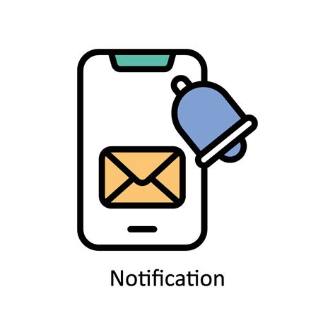 Notificación Vector Lleno Contorno Icono Diseño Ilustración Negocio Y