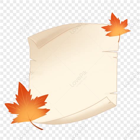 Vintage Scroll Maple Leaf Text Box PNG Transparent And Clipart Image For Free Download Lovepik