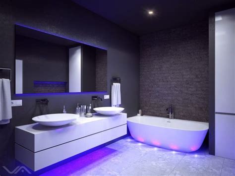 черная с фиолетовой подсветкой | Simple bathroom renovation, Best ...