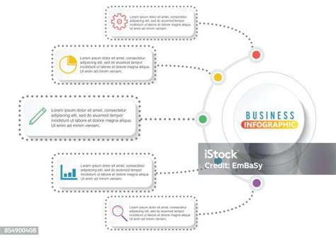 타임 라인 인포 그래픽 벡터 디자인과 아이콘 마케팅 웹 디자인 연례 보고서 다이어그램 워크플로 레이아웃에 사용할 수 있습니다 5 옵션 단계 또는 프로세스와 비즈니스 개념 0