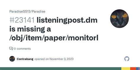Listeningpostdmm Is Missing A Objitempapermonitorkey · Issue