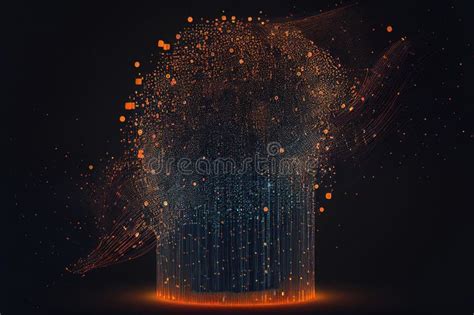 Big Data Background Abstract Digital Technology Flow Generative Ai Illustration Stock