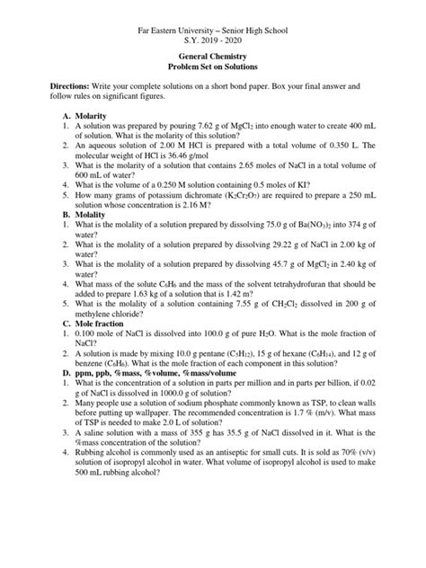 Pset 1 Solutions 1 Pdf Download Free Pdf Solution Concentration