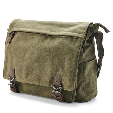 Army Green Canvas Messenger Bag In Stock Trendhim