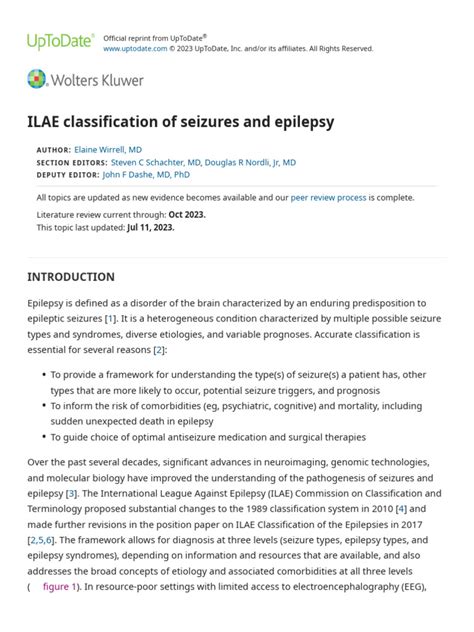 Ilae Classification Of Seizures And Epilepsy Uptodate Pdf
