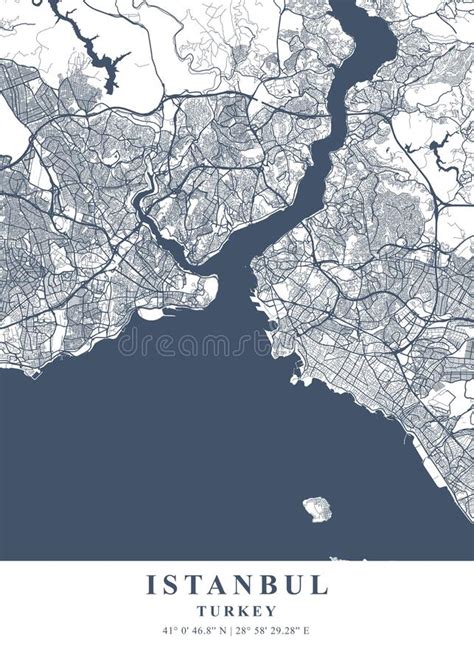 Istanbul Turkey Ash Plane Map Stock Illustration Illustration Of