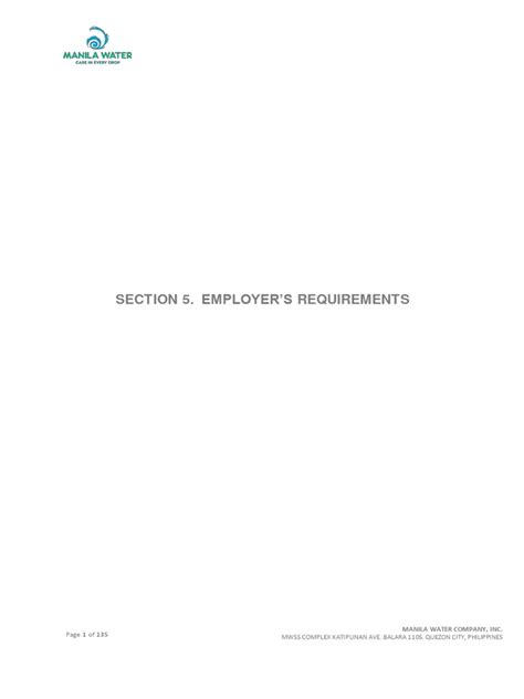 Section 5 Employers Requirements Pasig Wtp Tp Final Pdf